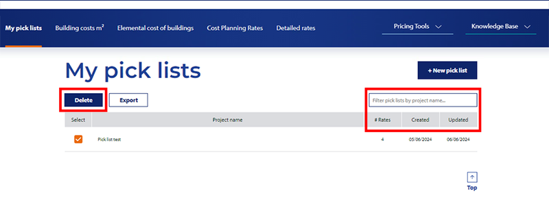 How to use the Pick List